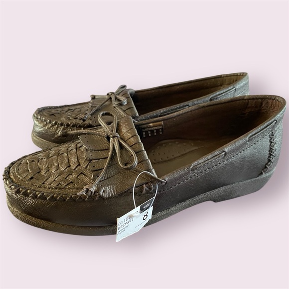 Basic Editions | Shoes | Brown Leather Elouise Moccasins Basic Editions ...